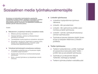 SoMe Studio-työnhaun-valmennukset | PPTX