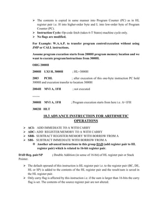 Some advanced instructions of the 8085 microprocessors | PDF