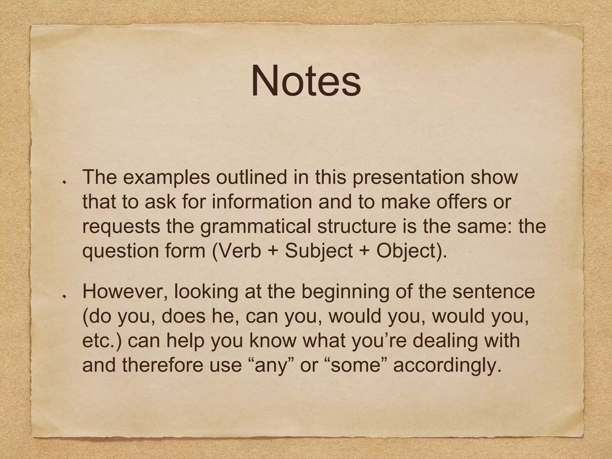 The use of "some" and "any" | PPTX