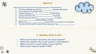 PPT on topic some/any/seasons. Grammar, vocabulary and reading | PPT