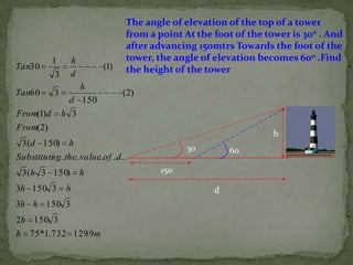 Some application of trignometry | PPTX