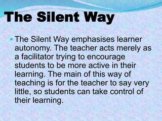 Some approaches in teaching english | PPTX