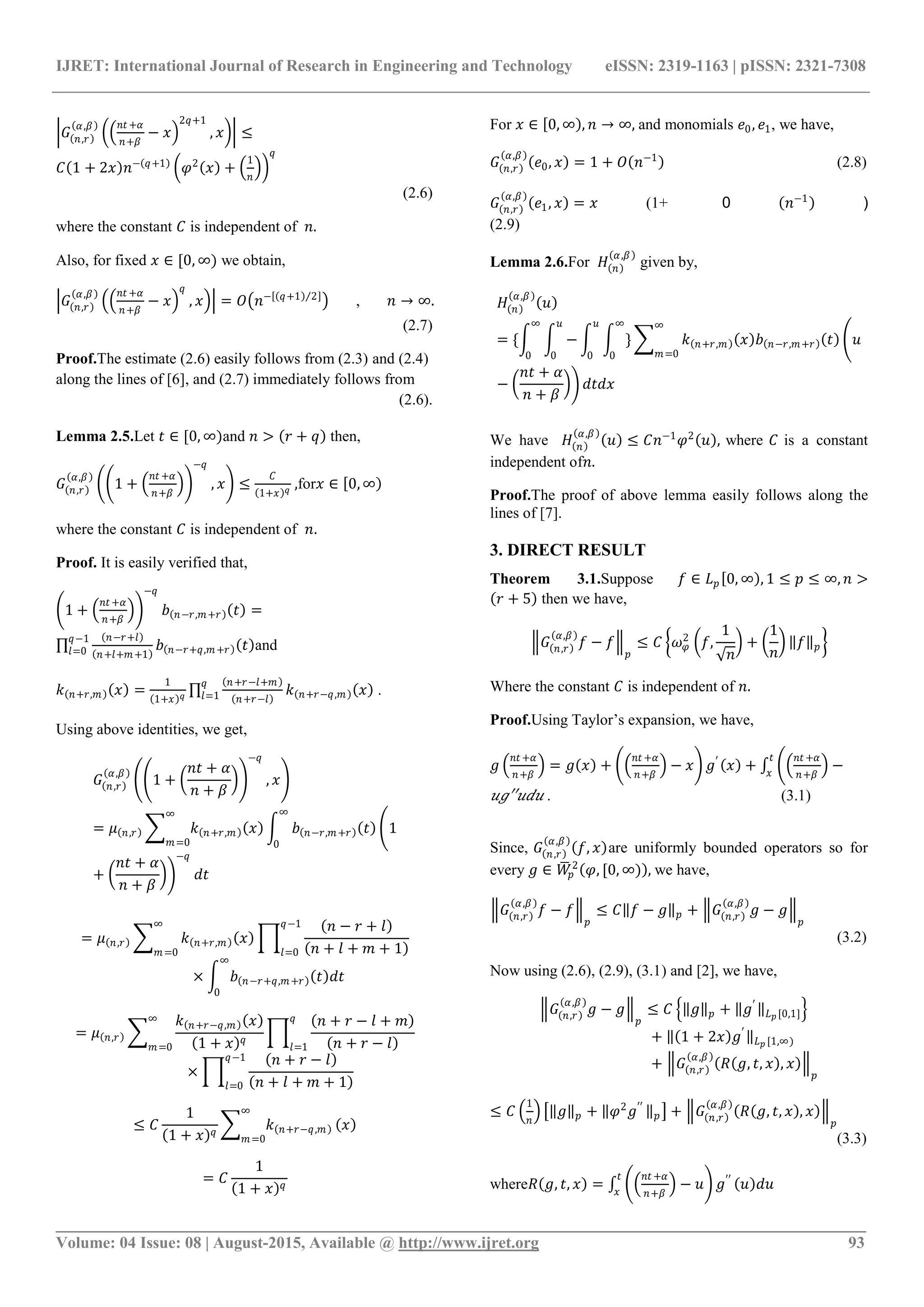 Some approximation properties of modified baskakov stancu operators | PDF