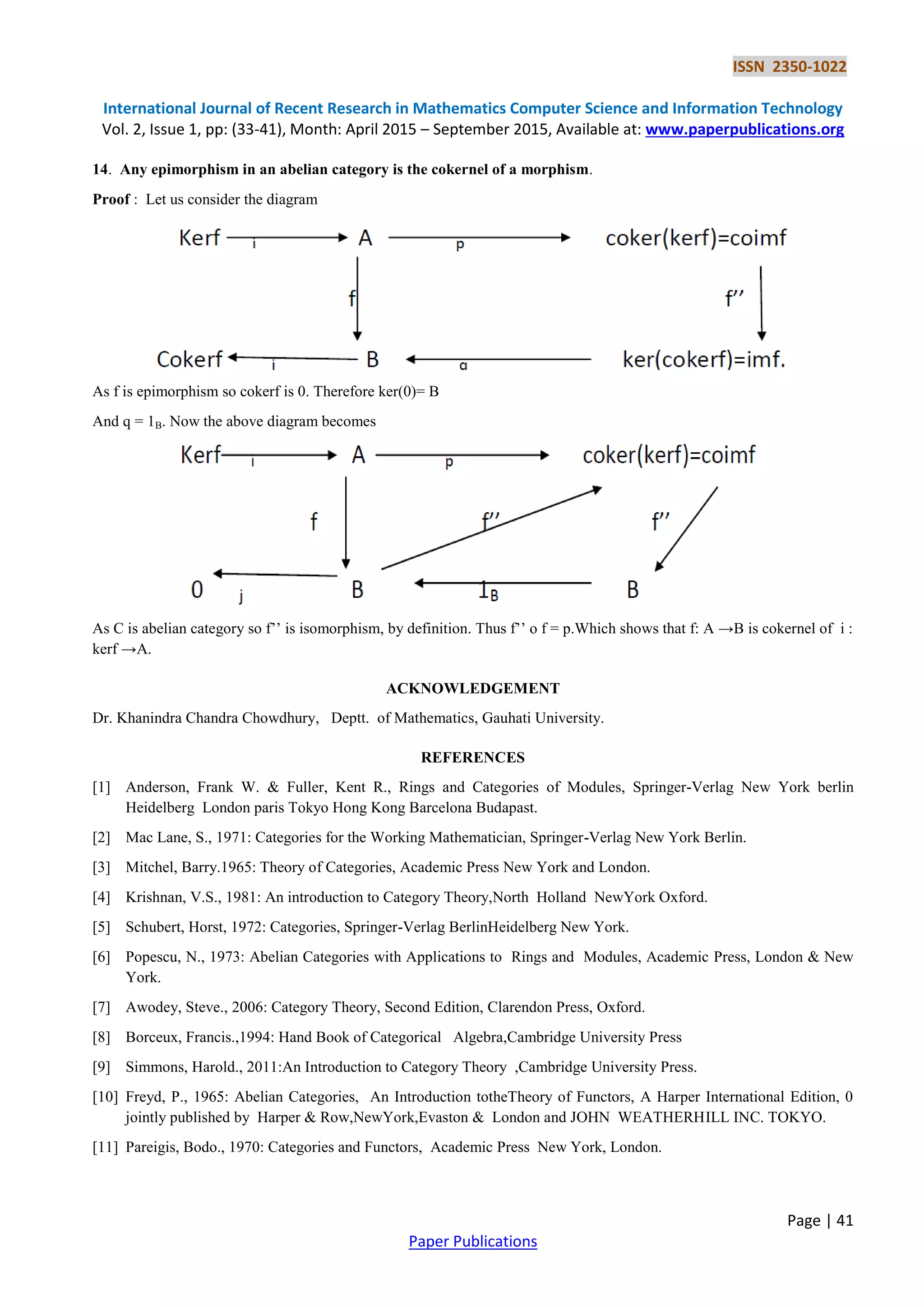Some Aspects of Abelian Categories | PDF