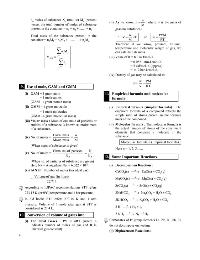 Some basic concepts of chemistry (JEE - NEET) | PDF
