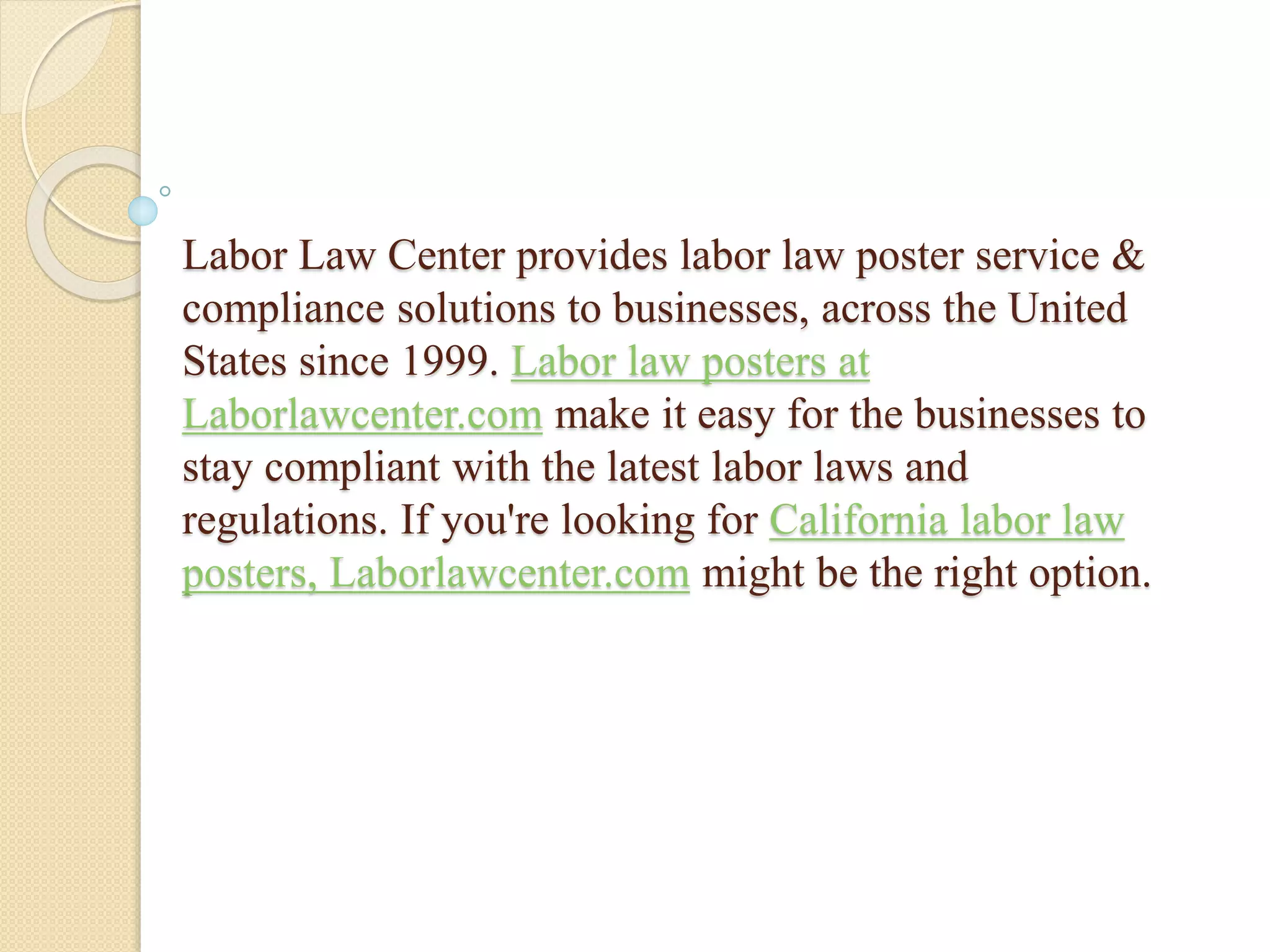 Some Basic Labor Laws that Benefit Employees and Employers | PPTX