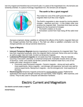 SOME BASIC PRINCIPLES OF MAGNETISM (Autosaved).docx | Chemistry | Science