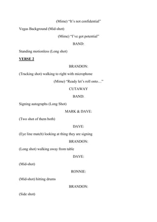 Music Video Script! | DOCX