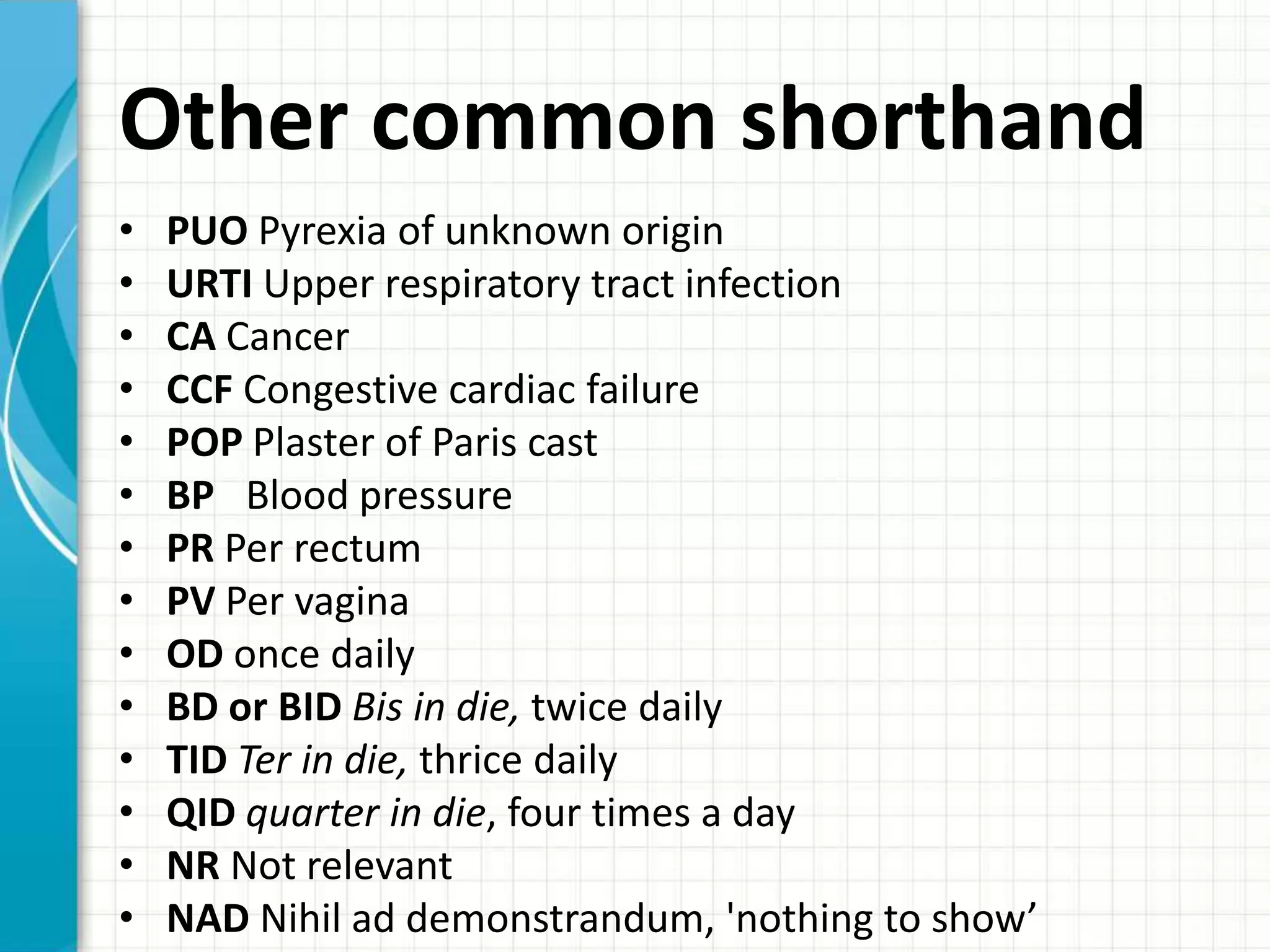 Some clinical shorthand | PPTX