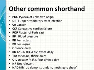 Some clinical shorthand | PPTX