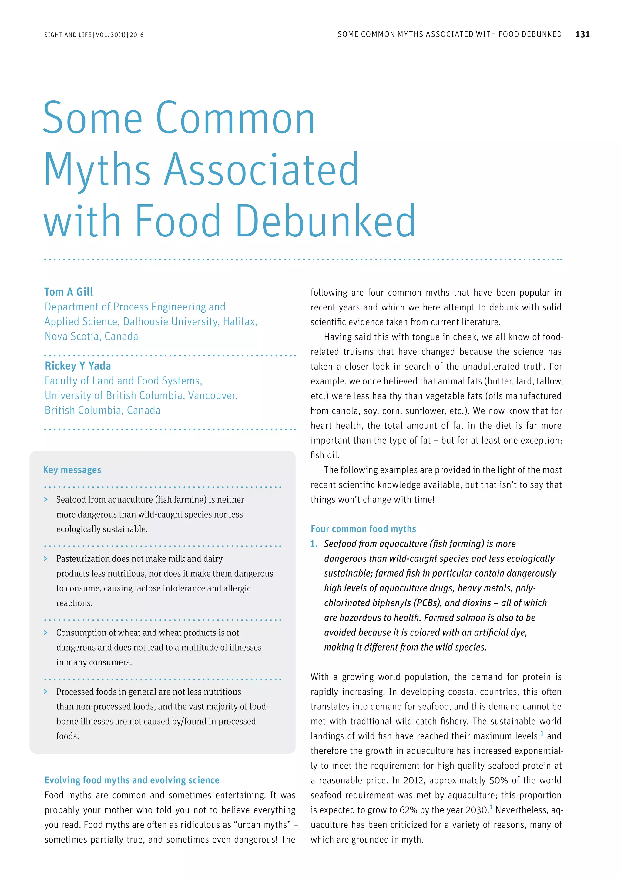 Some common myths associated with food debunked | PDF