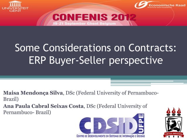 Some Considerations on Contracts ERP Buyer-Seller perspective | PPT