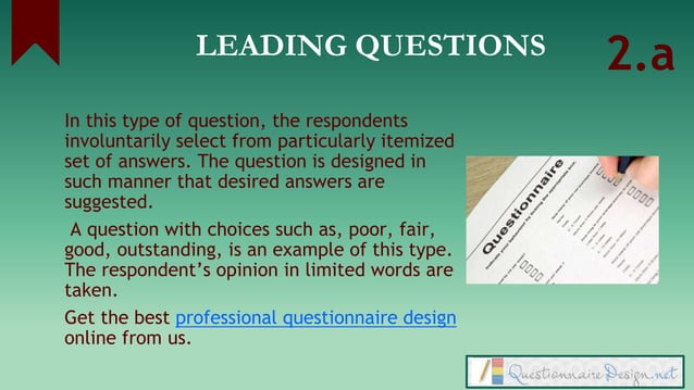 Some Differences Between Questionnaire Types