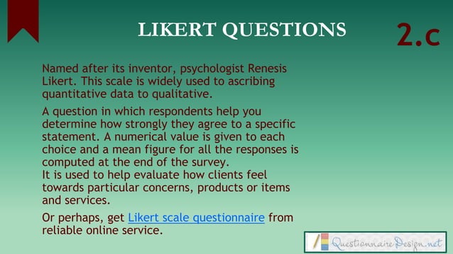 Some Differences Between Questionnaire Types