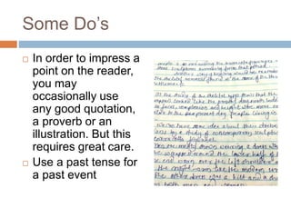 Some dos and donts in essay writing for oas main examination | PPT