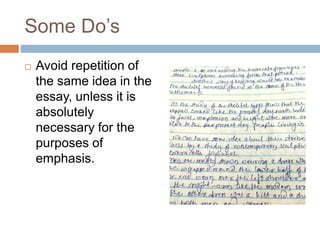 Some dos and donts in essay writing for oas main examination | PPT