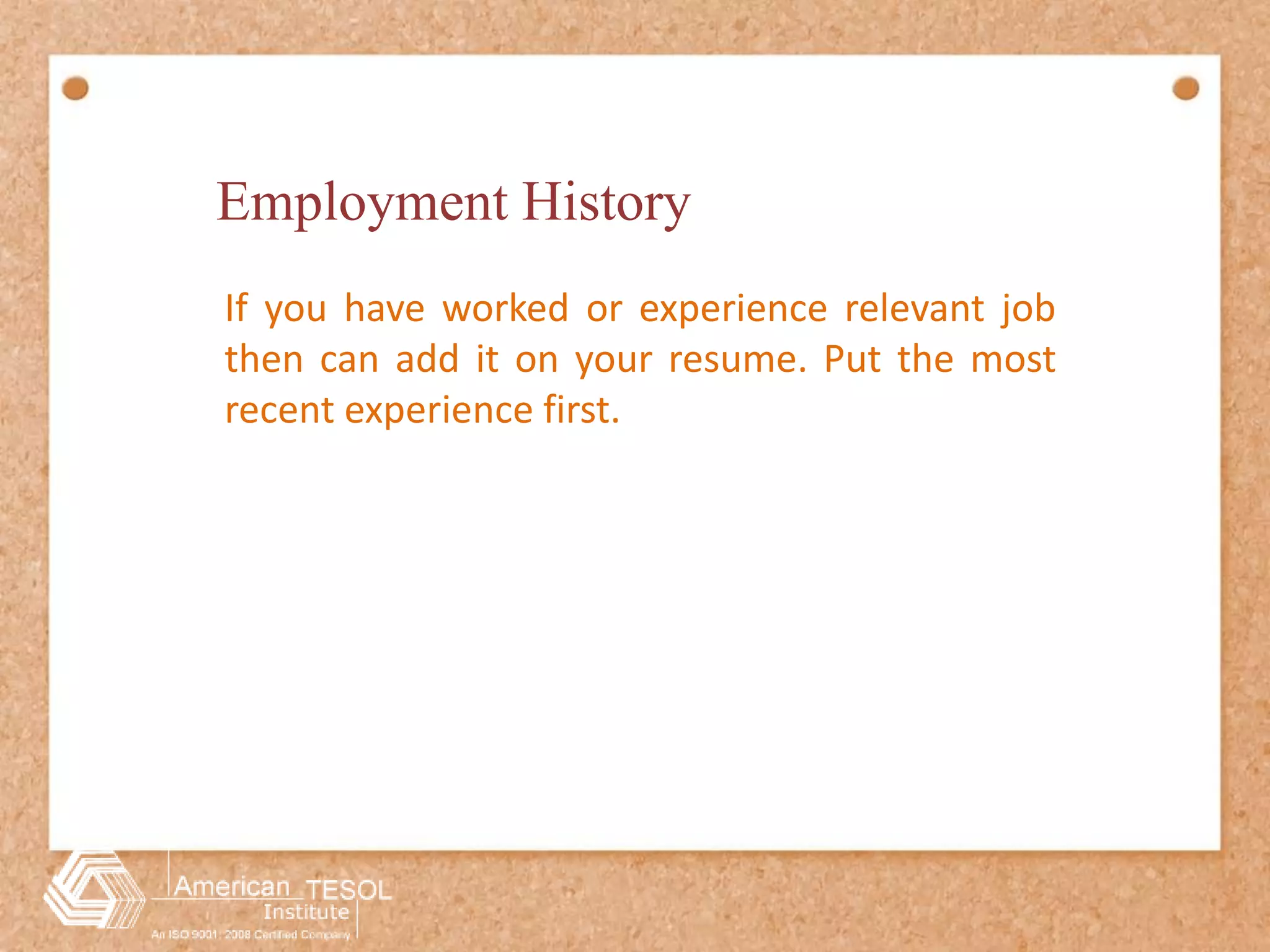 Some easy steps to write tesol resume | PPT