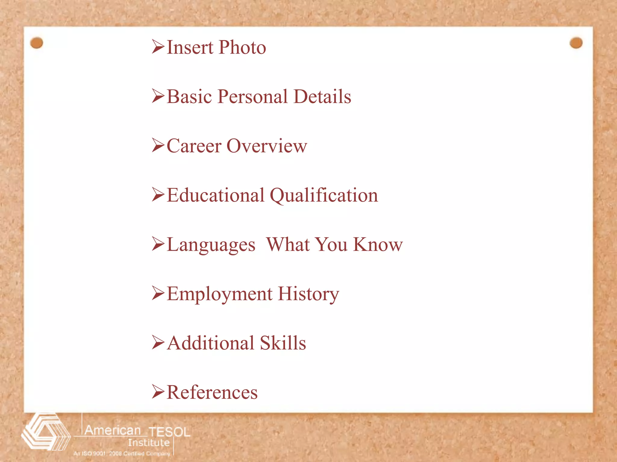 Some easy steps to write tesol resume | PPTX