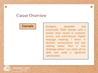 Some easy steps to write tesol resume | PPT