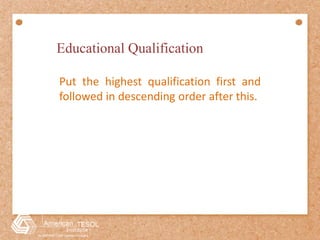 Some easy steps to write tesol resume | PPT