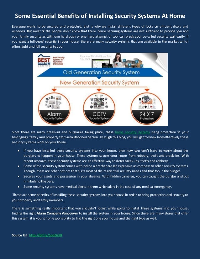 Some Essential Benefits Of Installing Home Security Systems