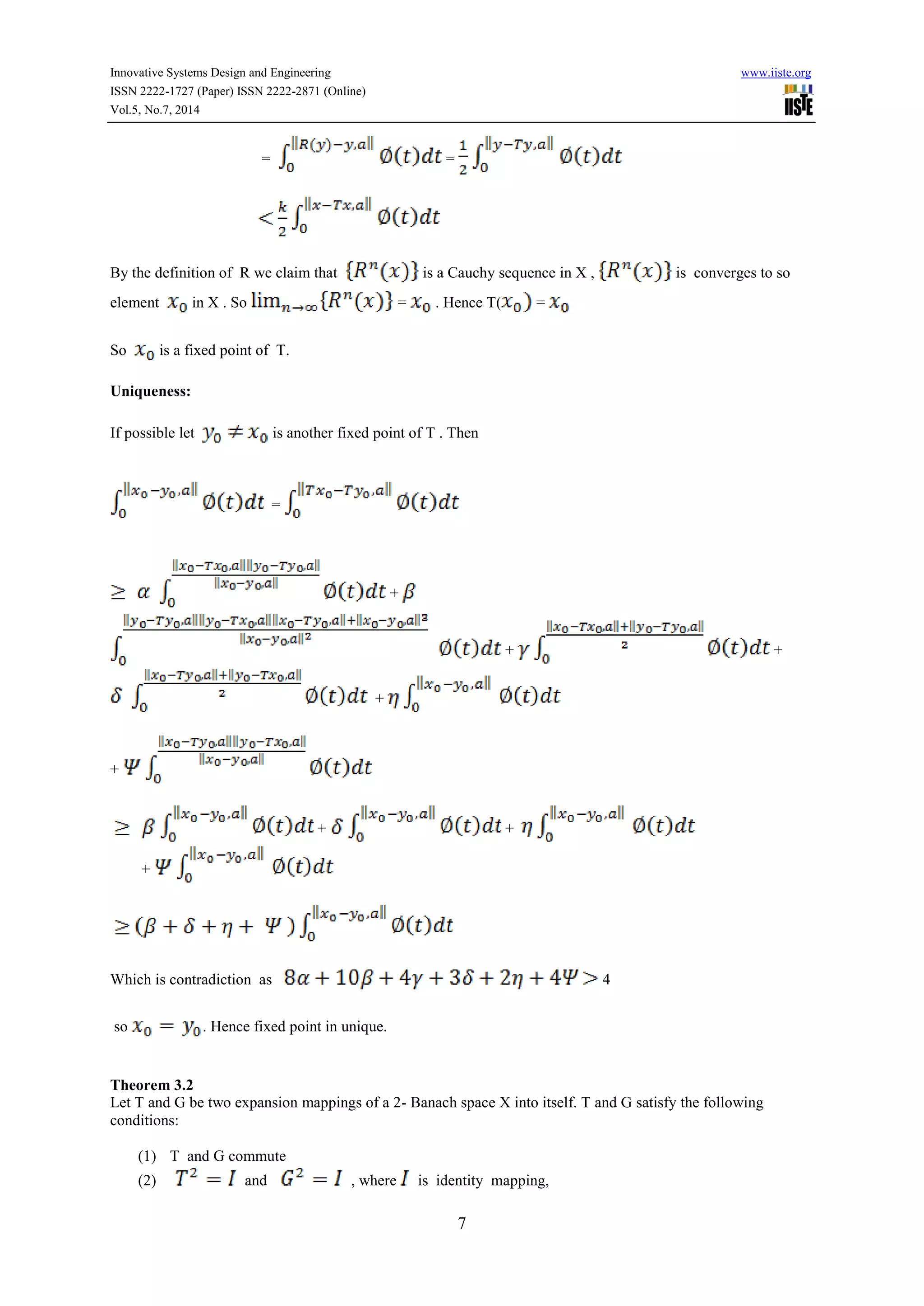 Some fixed point and common fixed point theorems of integral | PDF