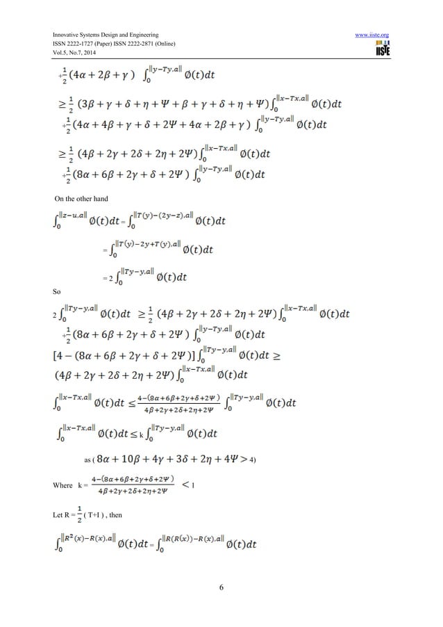 Some fixed point and common fixed point theorems of integral | PDF