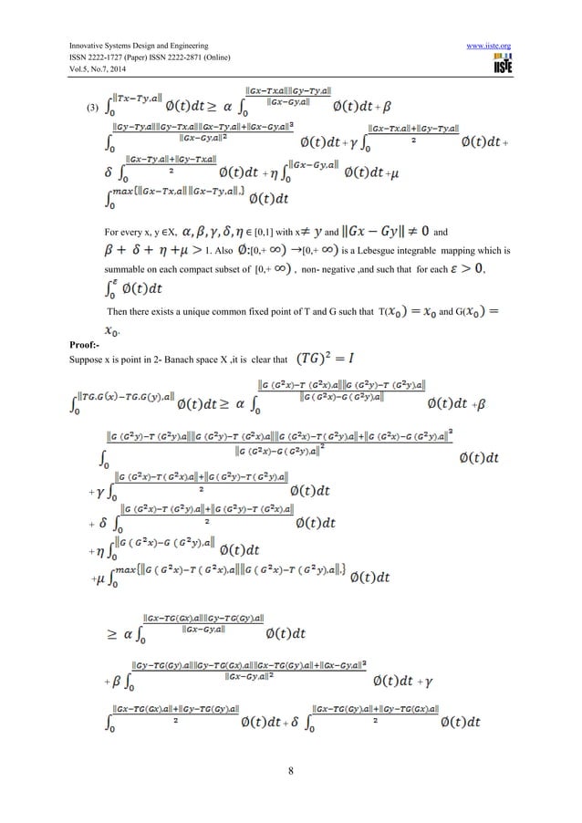 Some fixed point and common fixed point theorems of integral | PDF