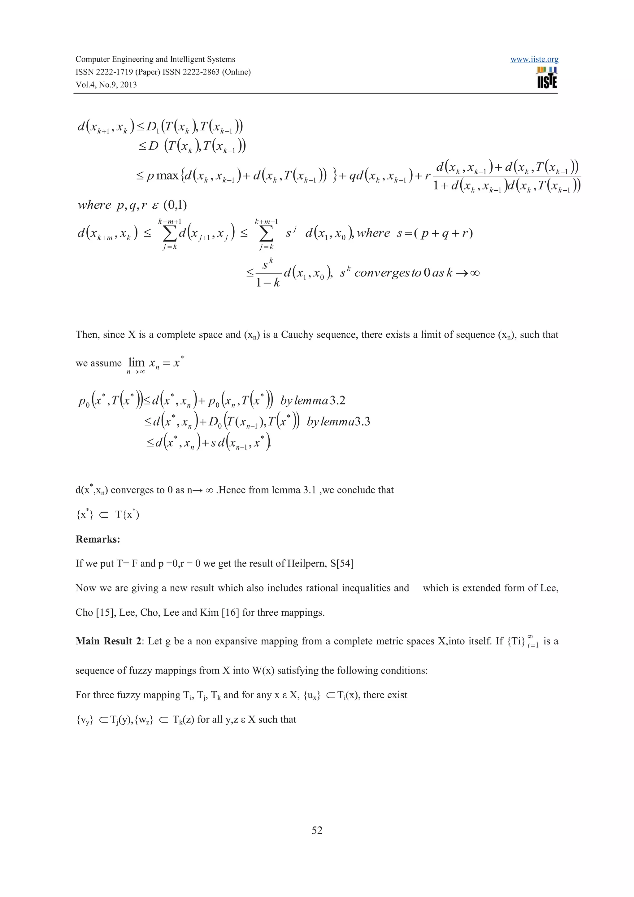Some Fixed Point Theorems In Fuzzy Mappings Pdf