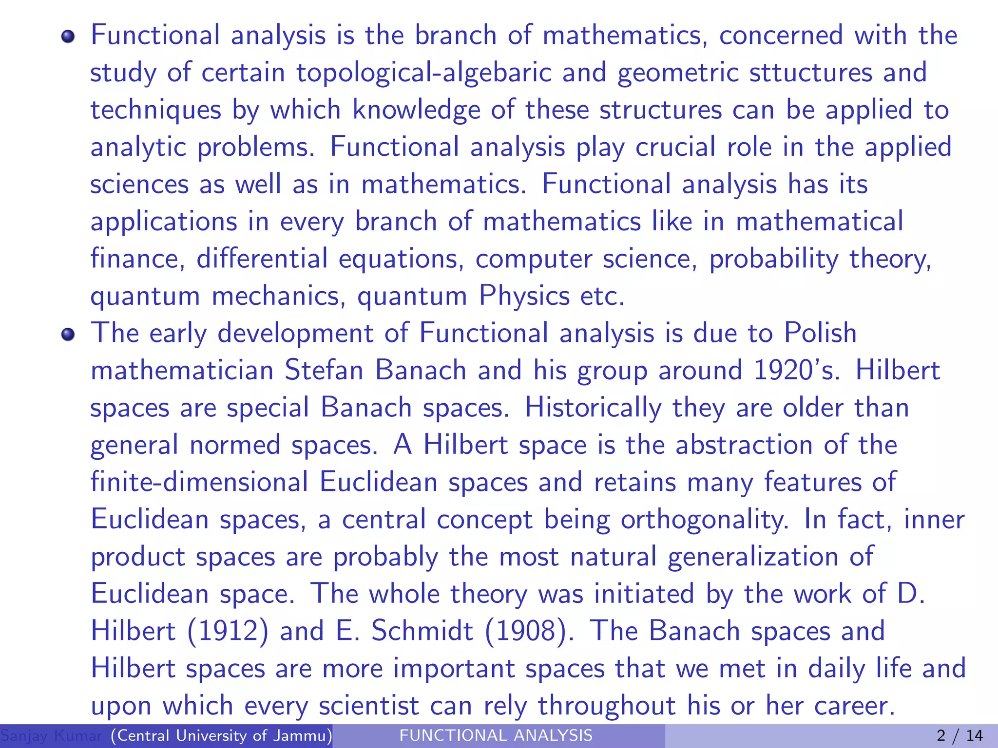 Some fundamental theorems in Banach spaces and Hilbert spaces | PDF