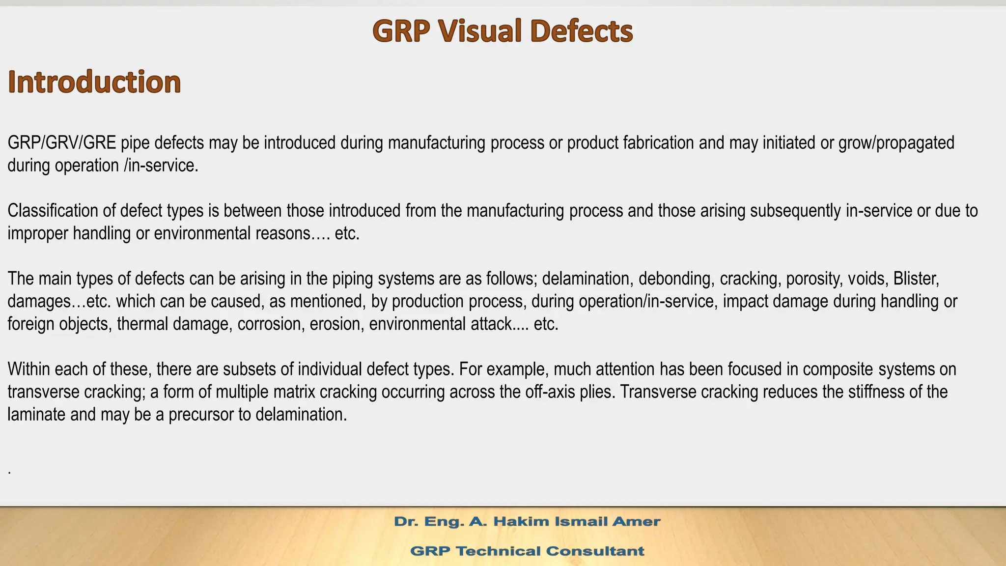 Some GRP Visual Defects-Prepared. by Dr. A. Some GRP Visual Defects ...