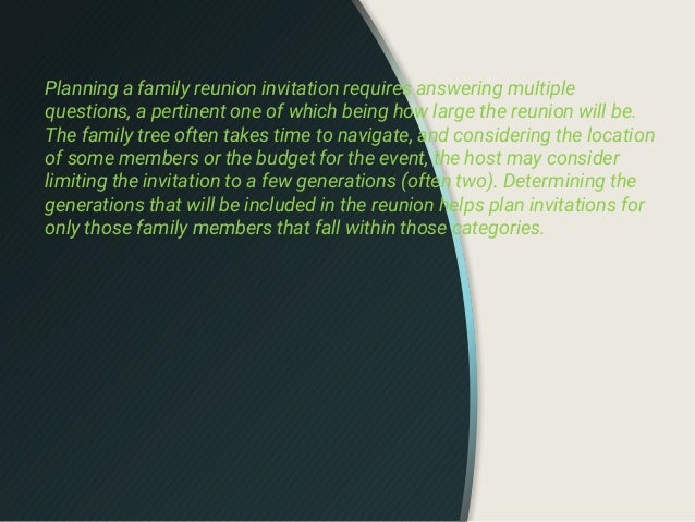 Some Helpful Tips for Planning Family Reunion Invitations | PPTX
