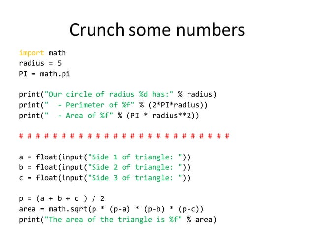 Some hours of python | PPT