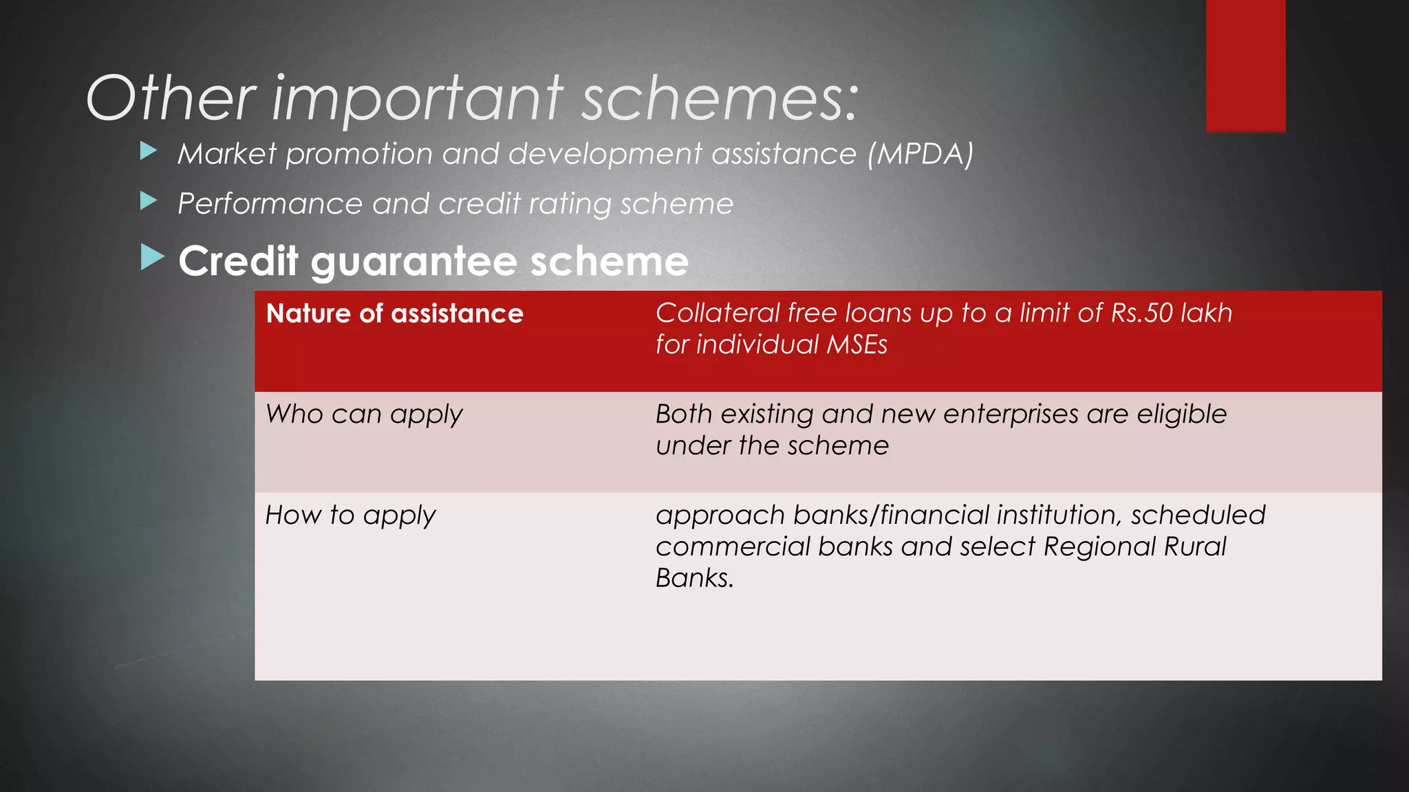 Some important government schemes & incentives for promotion | PPT