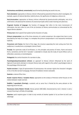 Some important literary terms | PDF