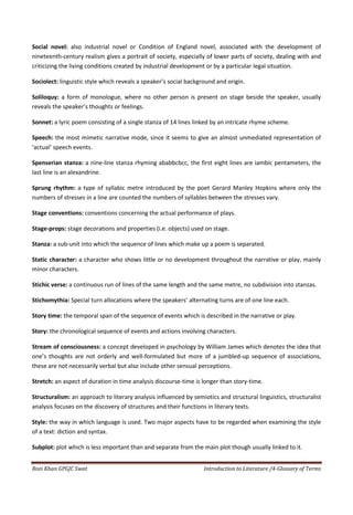 Some important literary terms | PDF