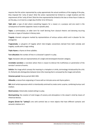 Some important literary terms | PDF