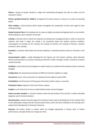 Some important literary terms | PDF