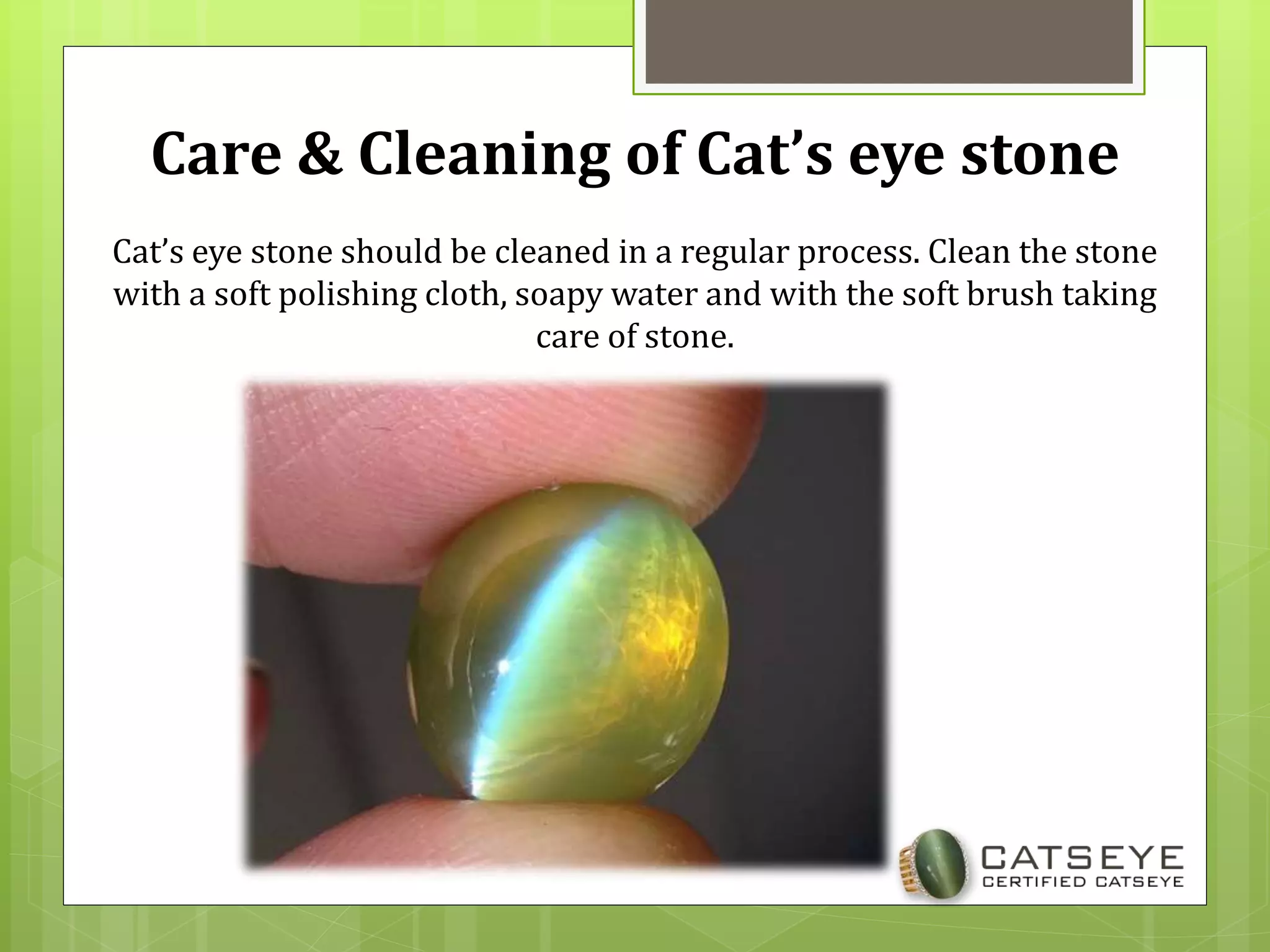 Some Information About Cat's Eye Gemstone | PPTX | Cats | Pets
