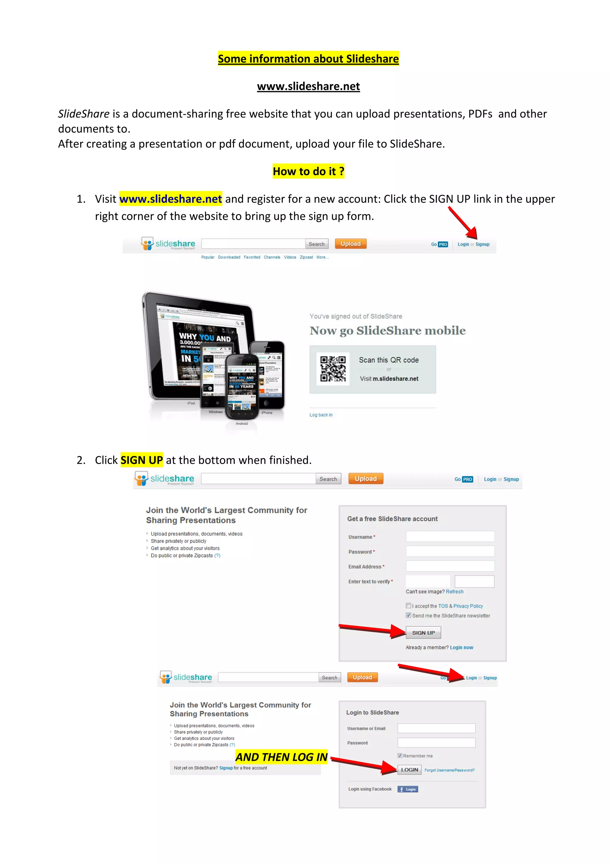 Some information about slideshare | PDF