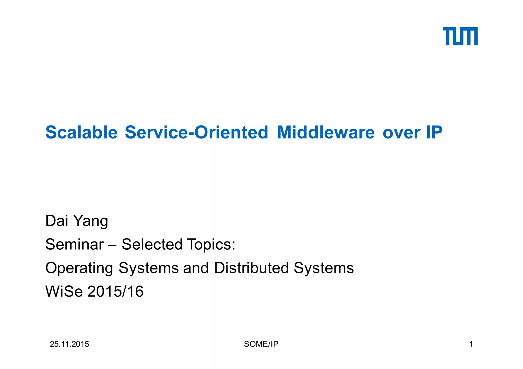 Scalable Service Oriented Middleware Over Ip Pdf Computer Networking Computing