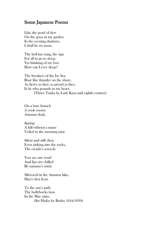 Some Japanese Poems | PDF