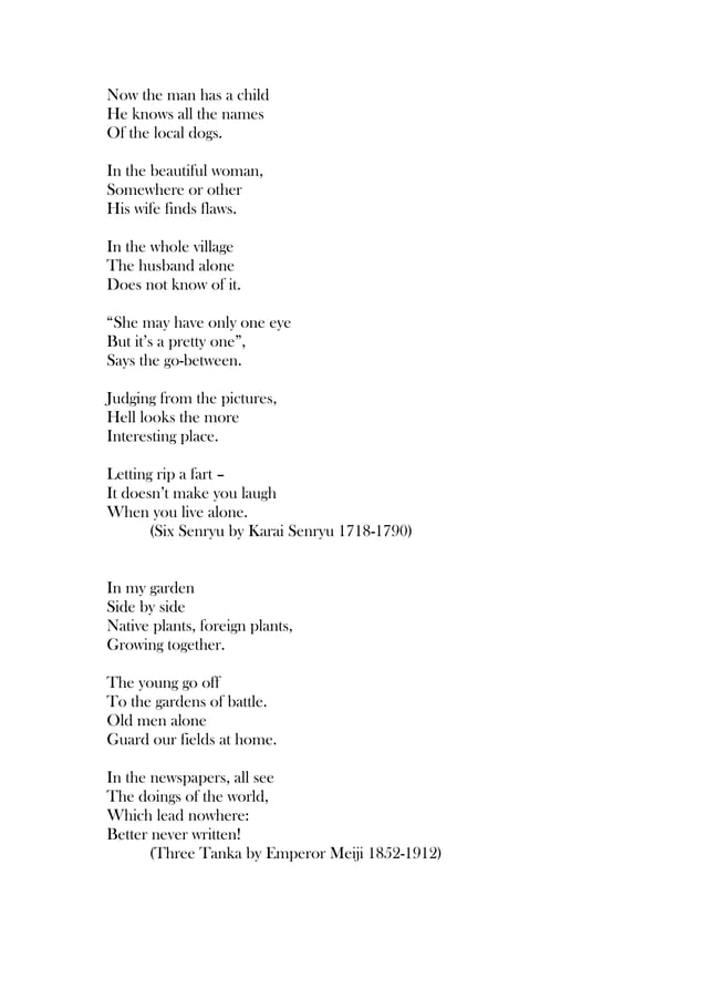 Some Japanese Poems | PDF