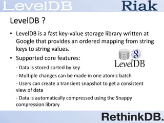 Some key value stores using log-structure | PPTX | Databases | Computer Software and Applications
