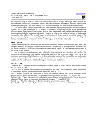 Some methods of effective teaching and learning of mathematics | PDF