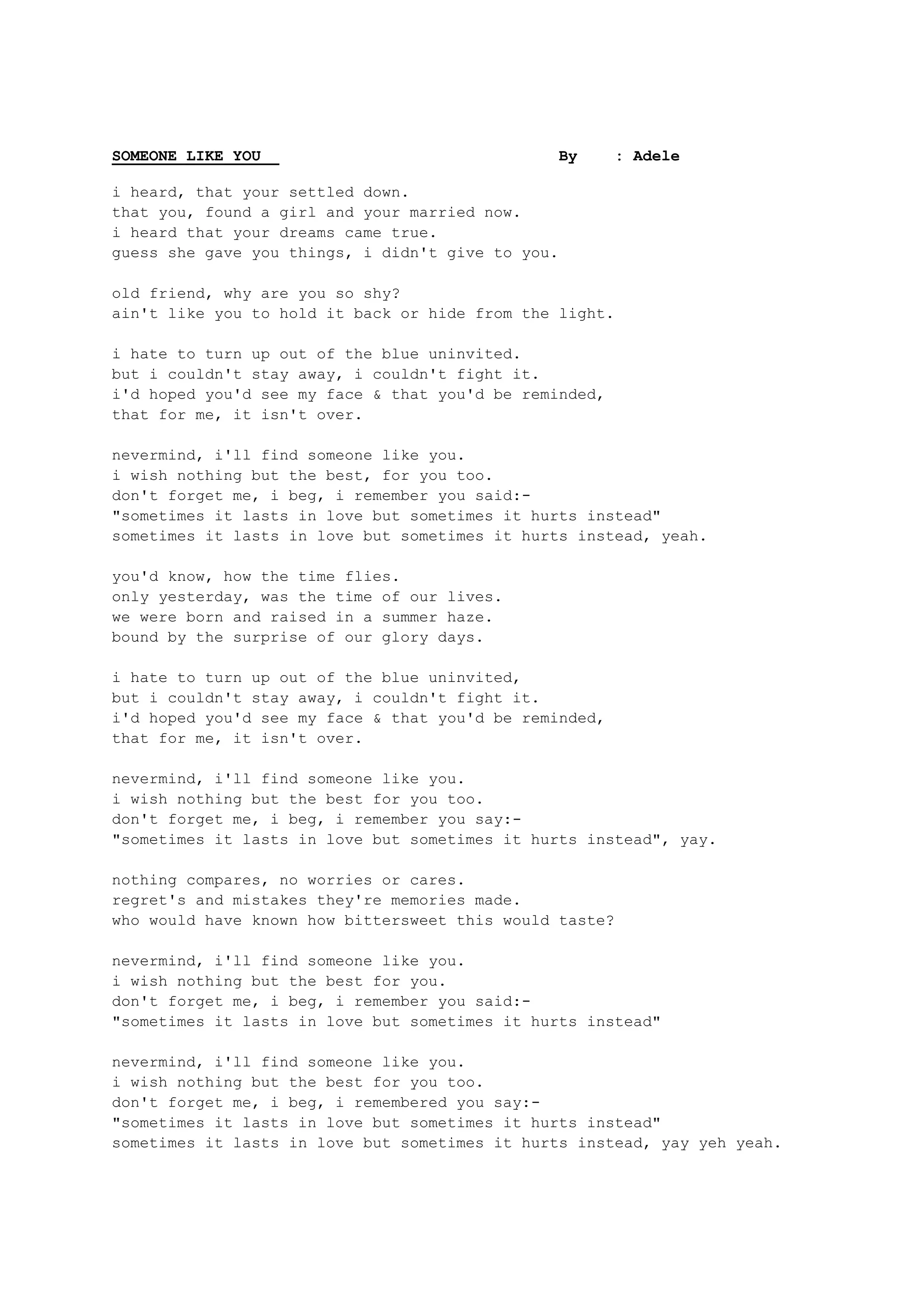 Someone like you | PDF