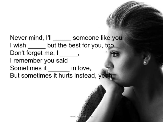 Someone like you - Adele - Study English with songs - ESL | PPTX