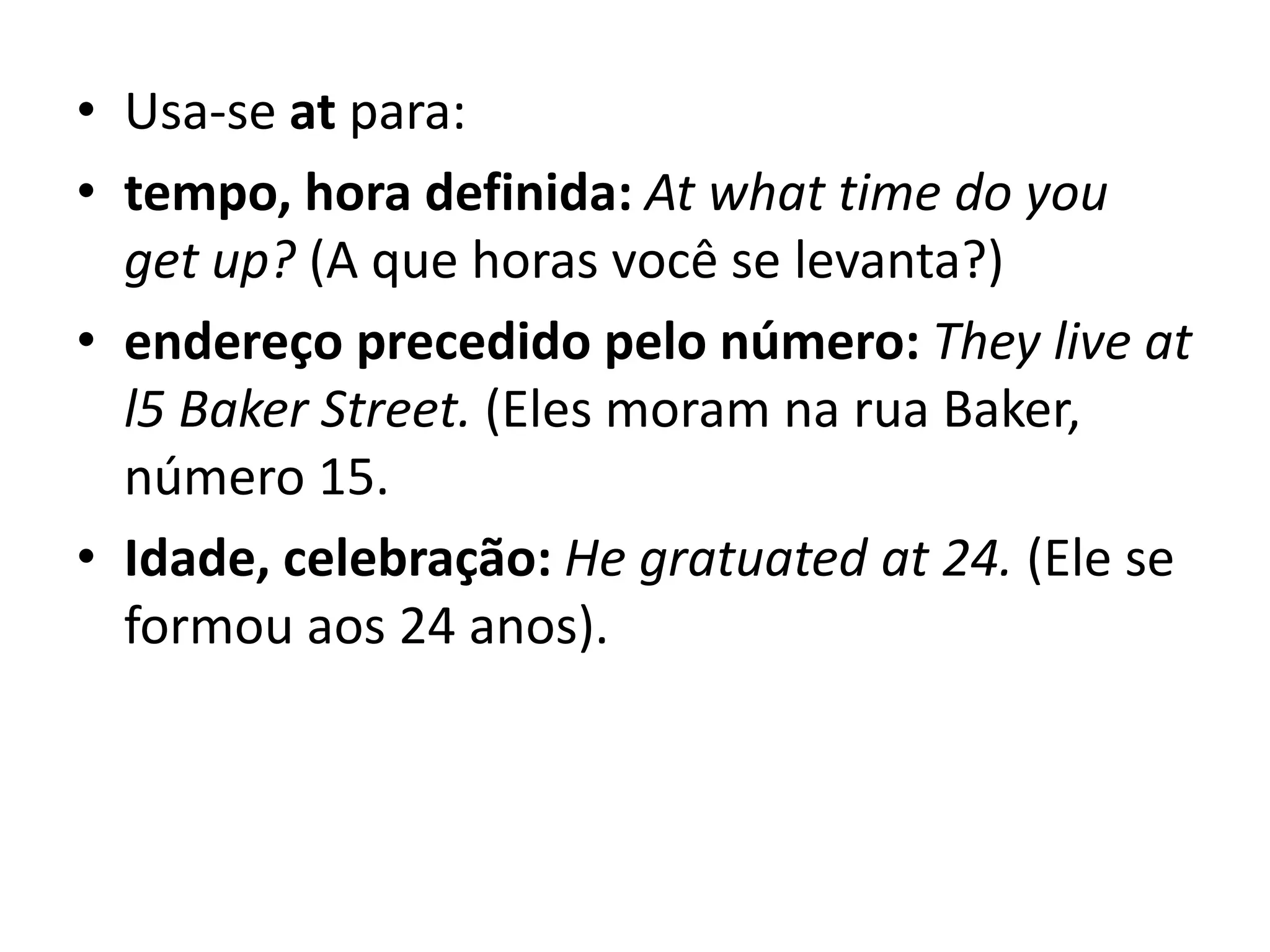 Some Prepositions Algumas Preposições Em Inglês Ppt