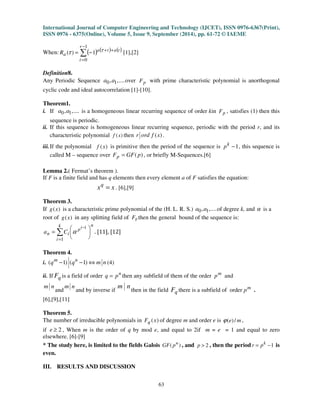 Some properties of m sequences over finite field fp | PDF
