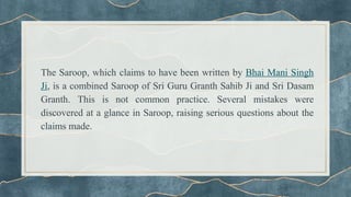 Some question Puratan Saroop's authenticity claims: Bhai Manvir Singh ...